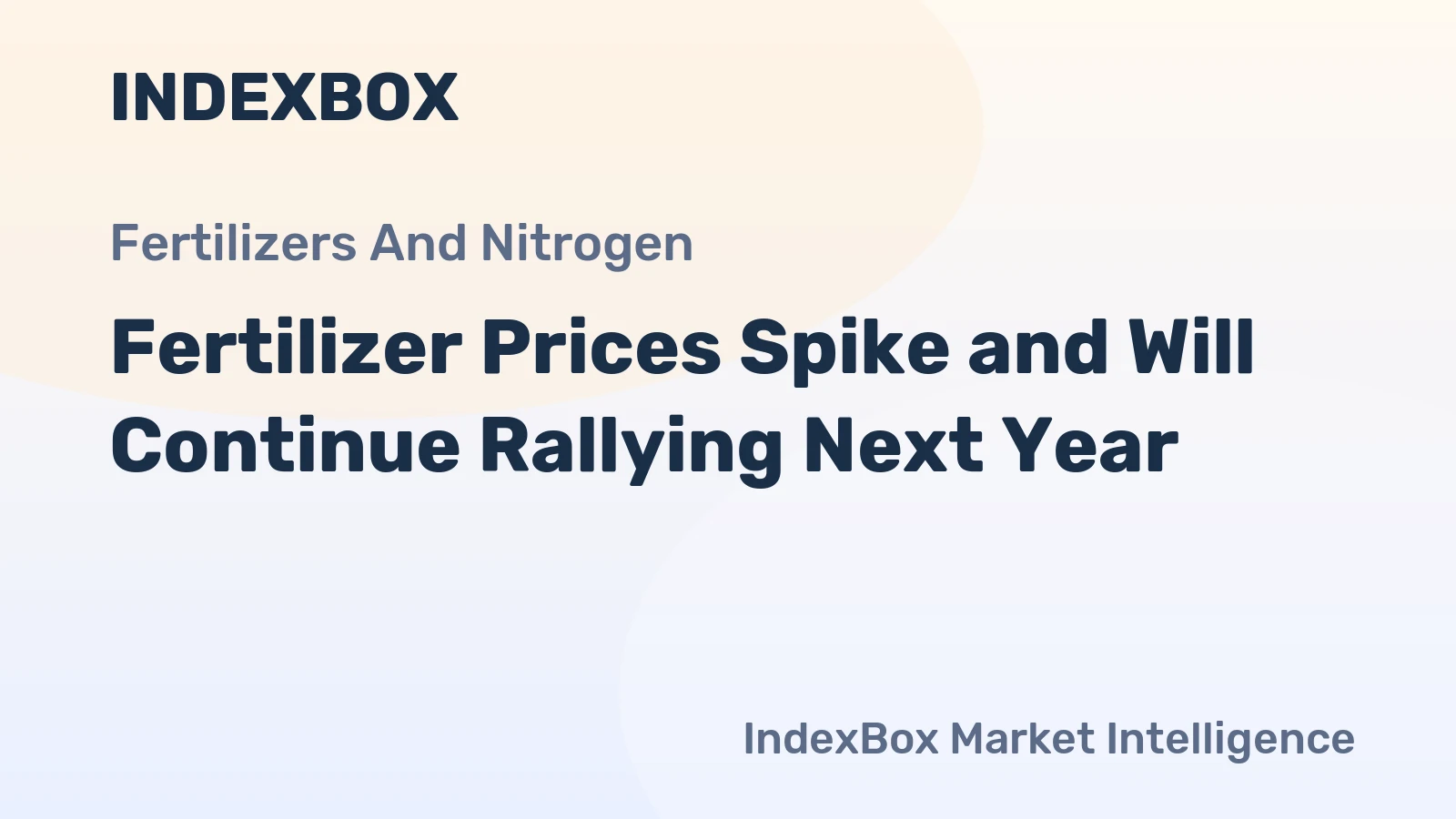 Fertilizer Prices Spike and Will Continue Rallying Next Year