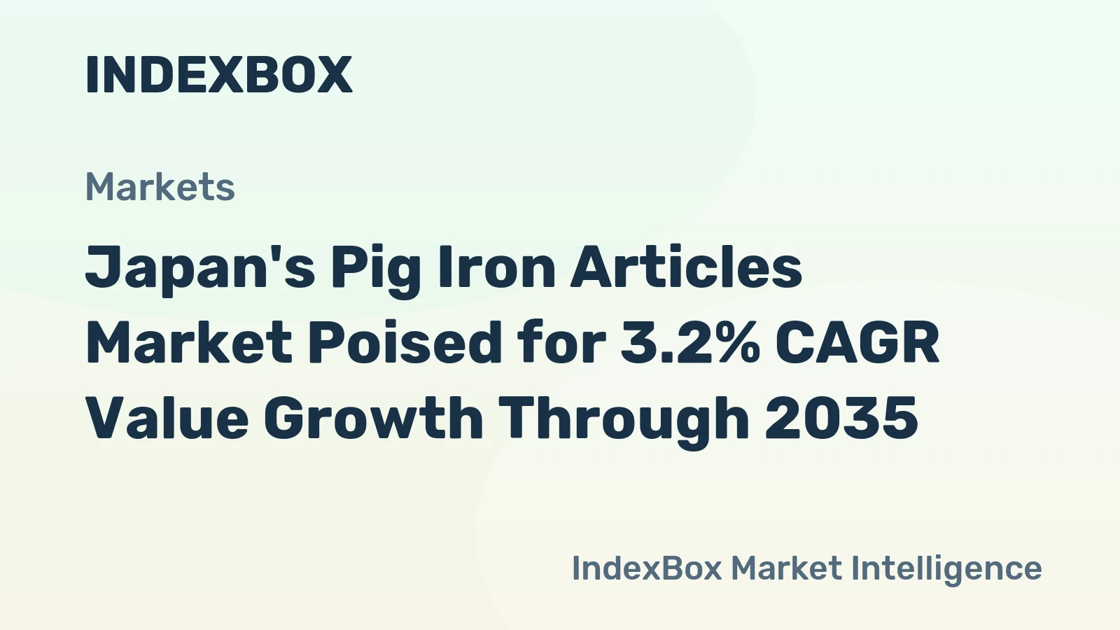 Japan's Pig Iron Articles Market Poised for 3.2% CAGR Value Growth Through 2035
