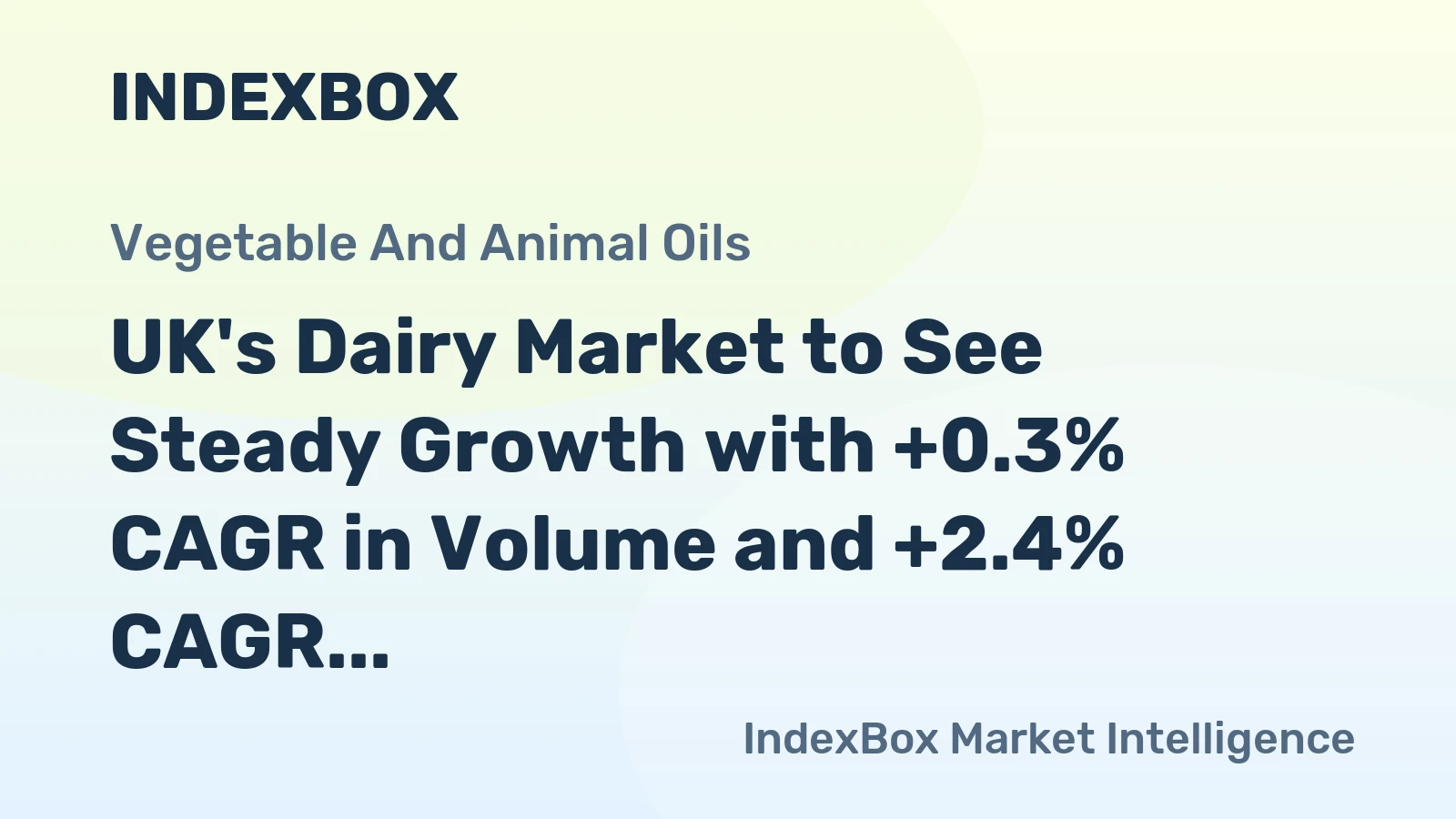 UK's Dairy Market to See Steady Growth with +0.3% CAGR in Volume and +2.4% CAGR in Value Leading to $26.6B Market by 2035