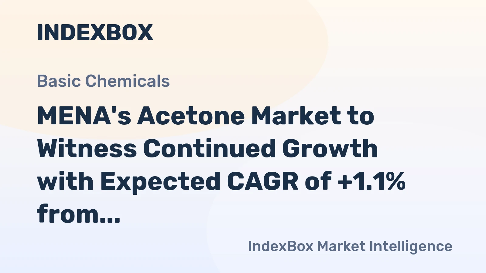 MENA's Acetone Market to Witness Continued Growth with Expected CAGR of +1.1% from 2024 to 2035