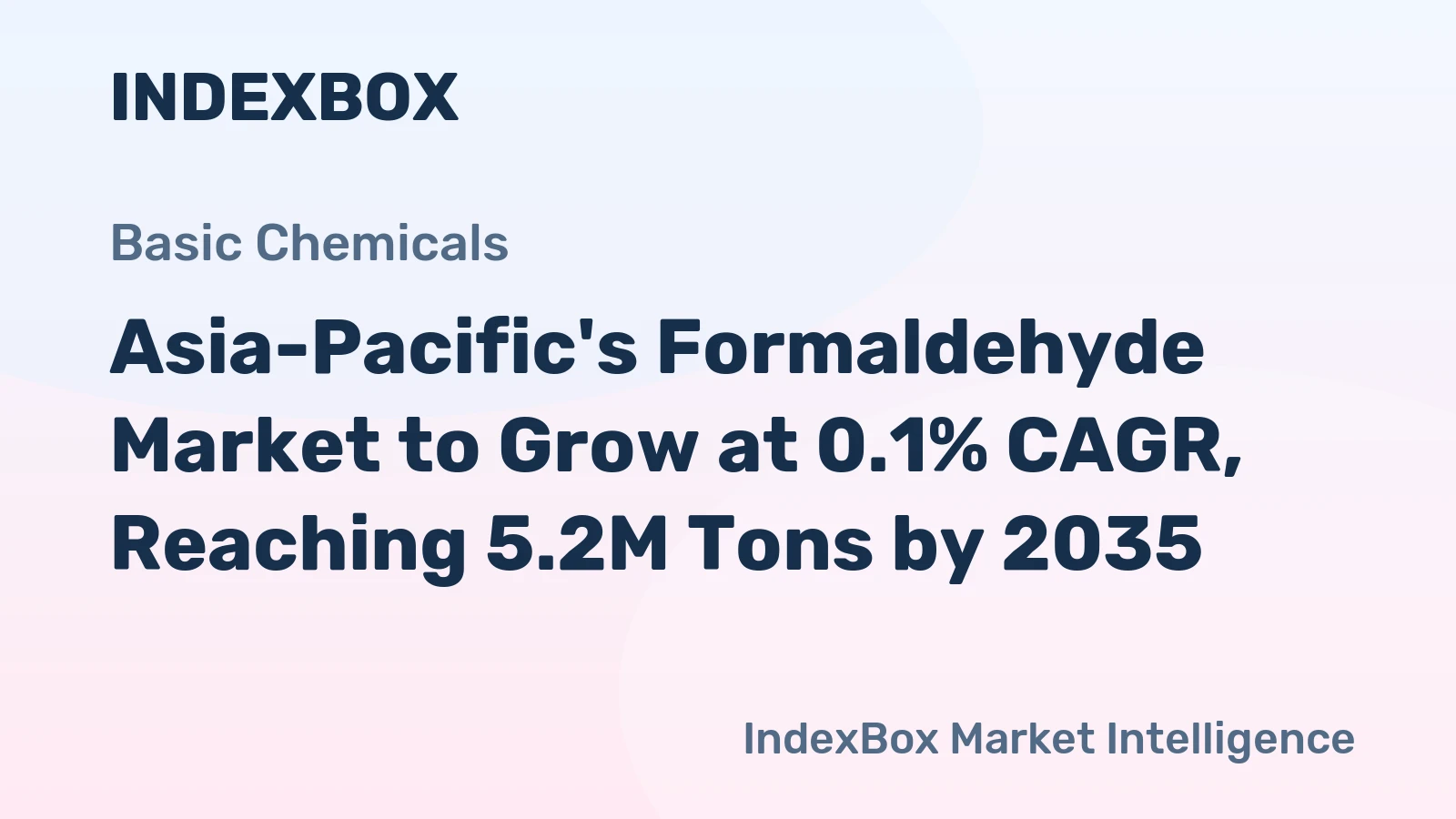 Asia-Pacific's Formaldehyde Market to Grow at 0.1% CAGR, Reaching 5.2M Tons by 2035