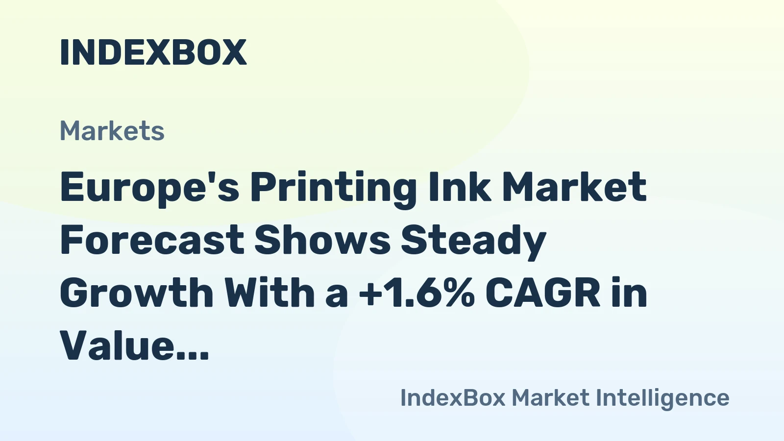 Europe's Printing Ink Market Forecast Shows Steady Growth With a +1.6% CAGR in Value