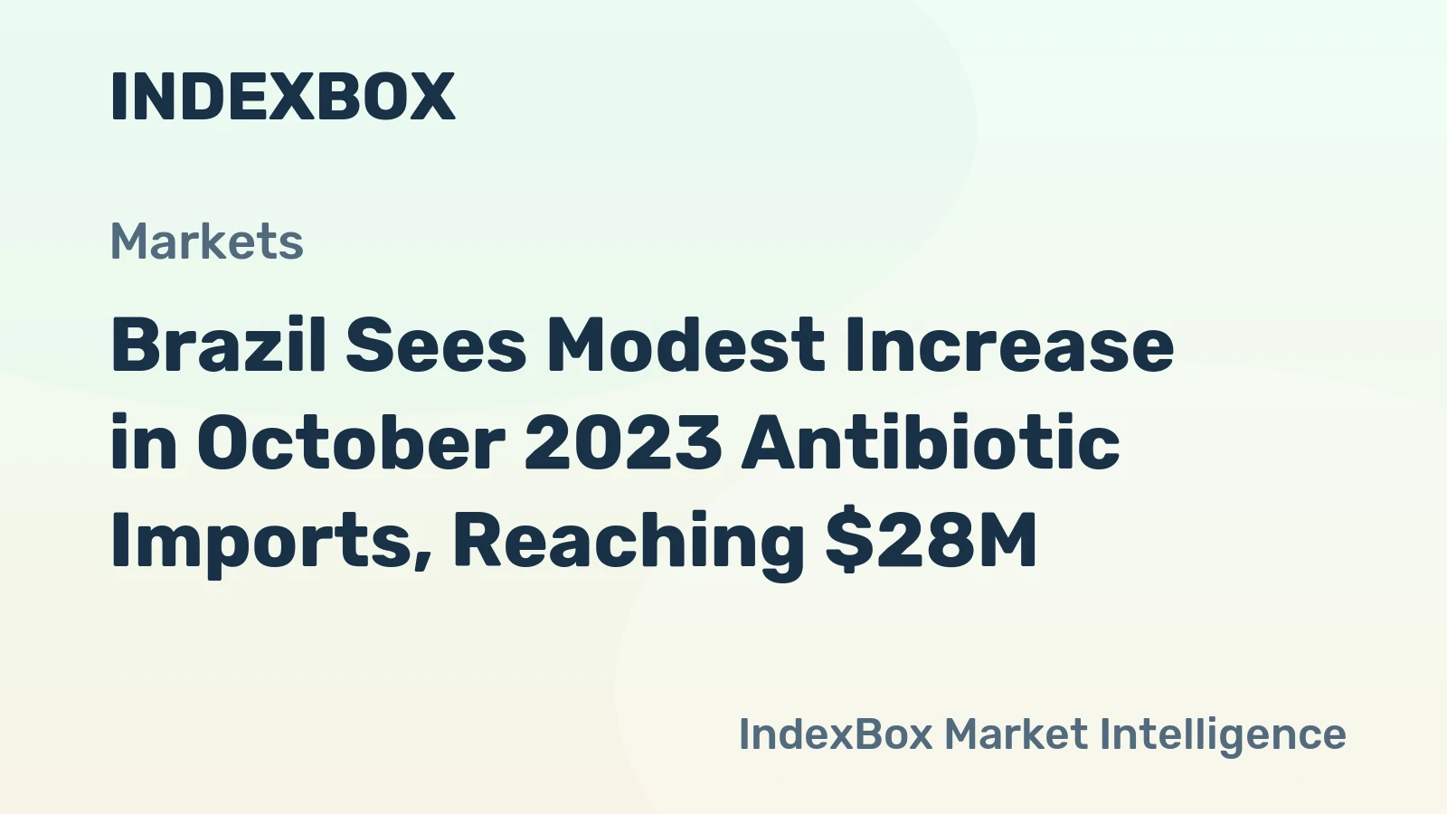 Brazil Sees Modest Increase in October 2023 Antibiotic Imports, Reaching $28M