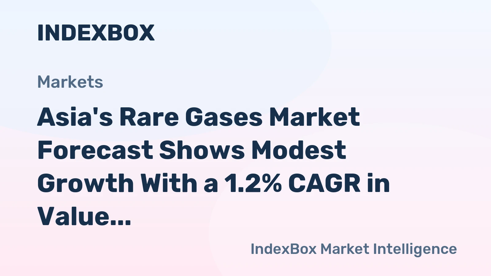 Asia's Rare Gases Market Forecast Shows Modest Growth With a 1.2% CAGR in Value Through 2035