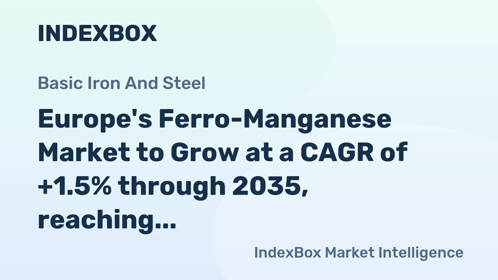 Europe's Ferro-Manganese Market to Grow at a CAGR of +1.5% through 2035, reaching 125M tons