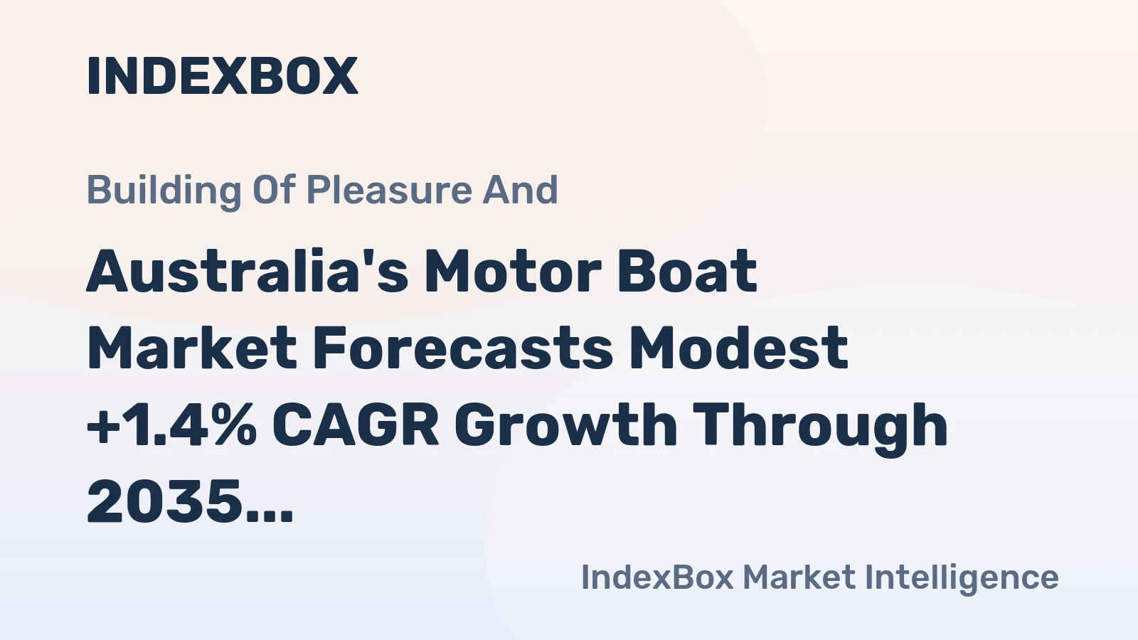 Australia's Motor Boat Market Forecasts Modest +1.4% CAGR Growth Through 2035