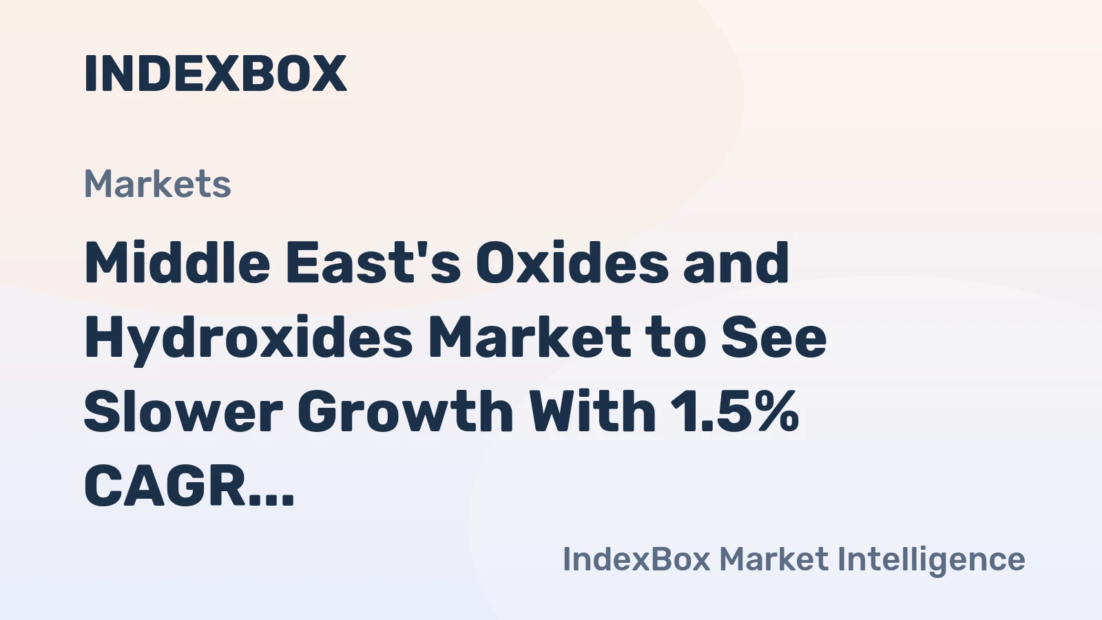 Middle East's Oxides and Hydroxides Market to See Slower Growth With 1.5% CAGR Through 2035