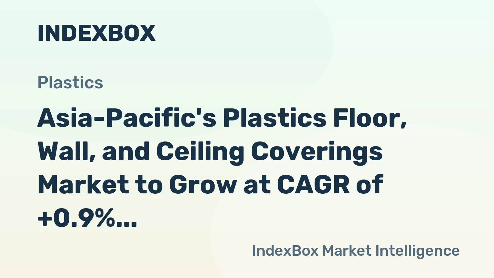 Asia-Pacific's Plastics Floor, Wall, and Ceiling Coverings Market to Grow at CAGR of +0.9% from 2024 to 2035, Reaching $6.8B by 2035