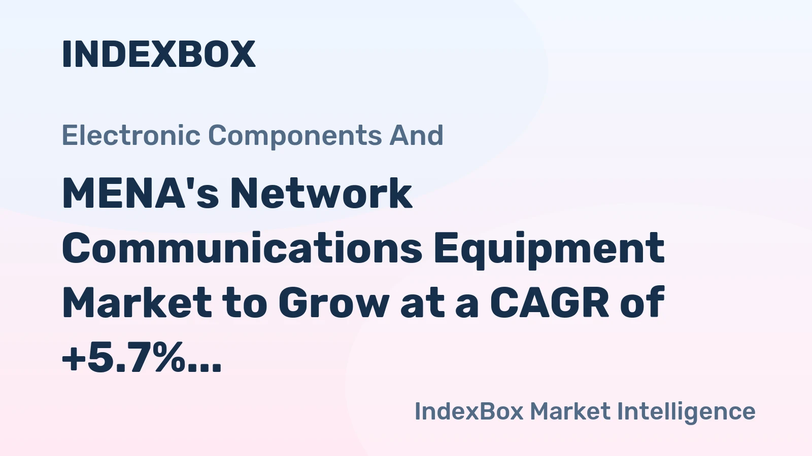 MENA's Network Communications Equipment Market to Grow at a CAGR of +5.7% from 2024-2035, Reaching $2.9B in Value
