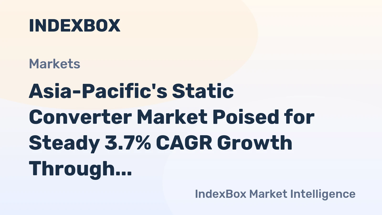 Asia-Pacific's Static Converter Market Poised for Steady 3.7% CAGR Growth Through 2035