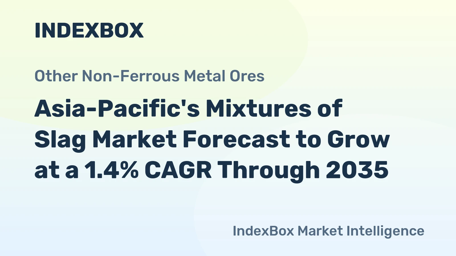 Asia-Pacific's Mixtures of Slag Market Forecast to Grow at a 1.4% CAGR Through 2035