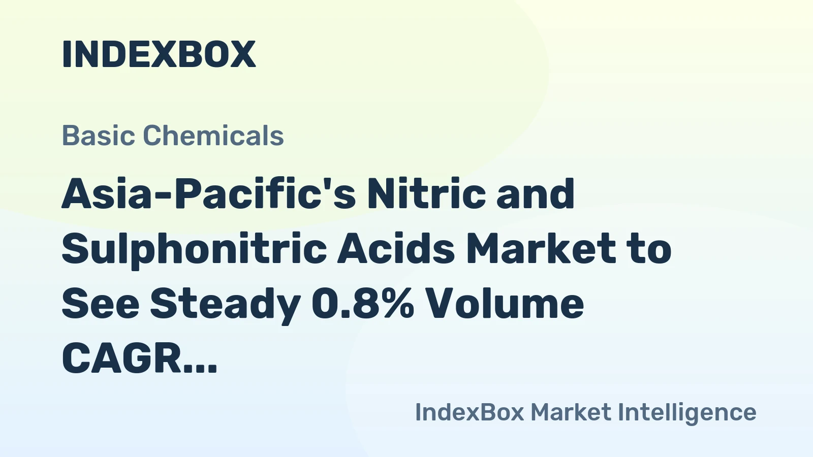 Asia-Pacific's Nitric and Sulphonitric Acids Market to See Steady 0.8% Volume CAGR Growth Through 2035