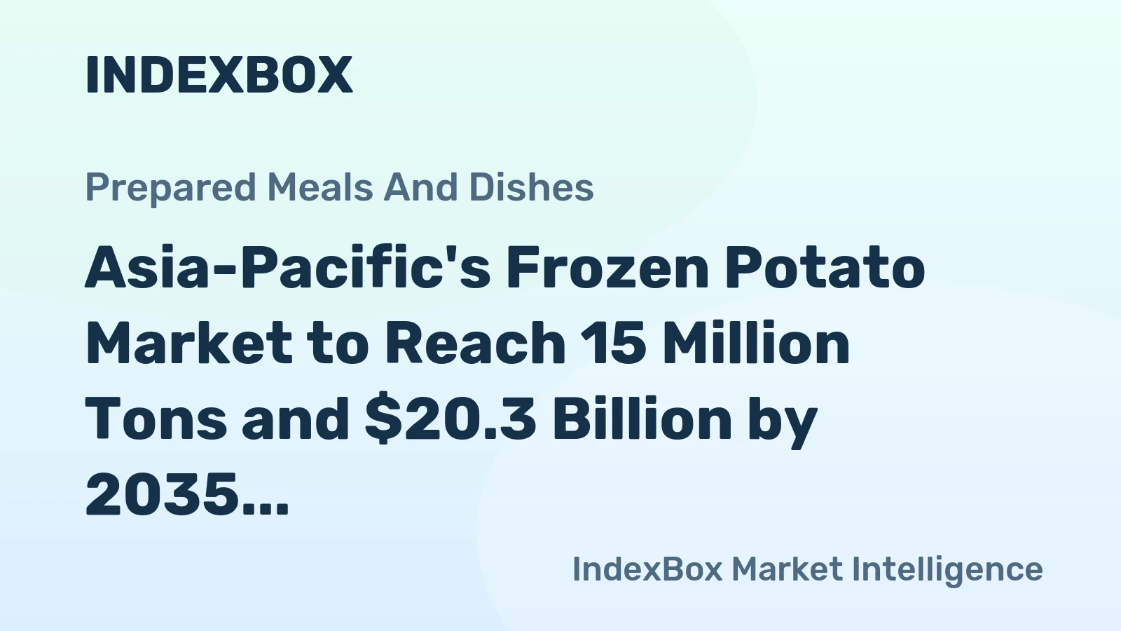 Asia-Pacific's Frozen Potato Market to Reach 15 Million Tons and $20.3 Billion by 2035