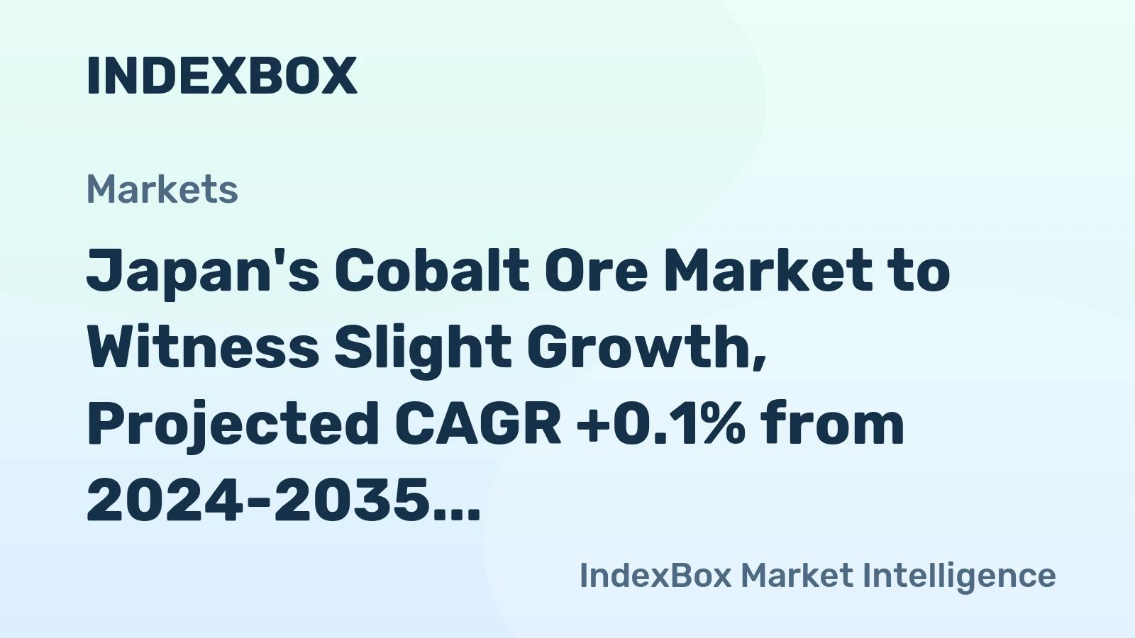 Japan's Cobalt Ore Market to Witness Slight Growth, Projected CAGR +0.1% from 2024-2035