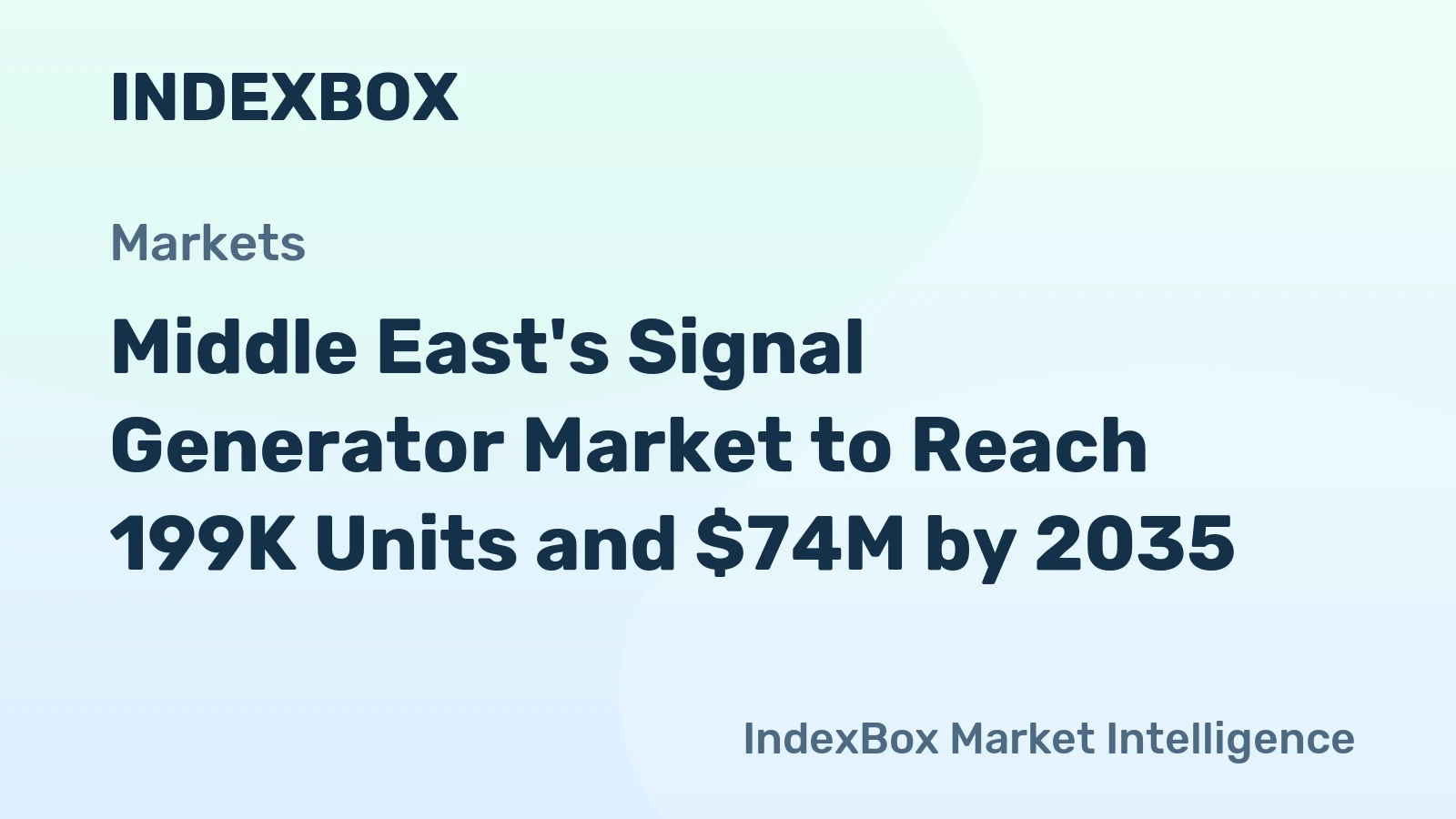 Middle East's Signal Generator Market to Reach 199K Units and $74M by 2035