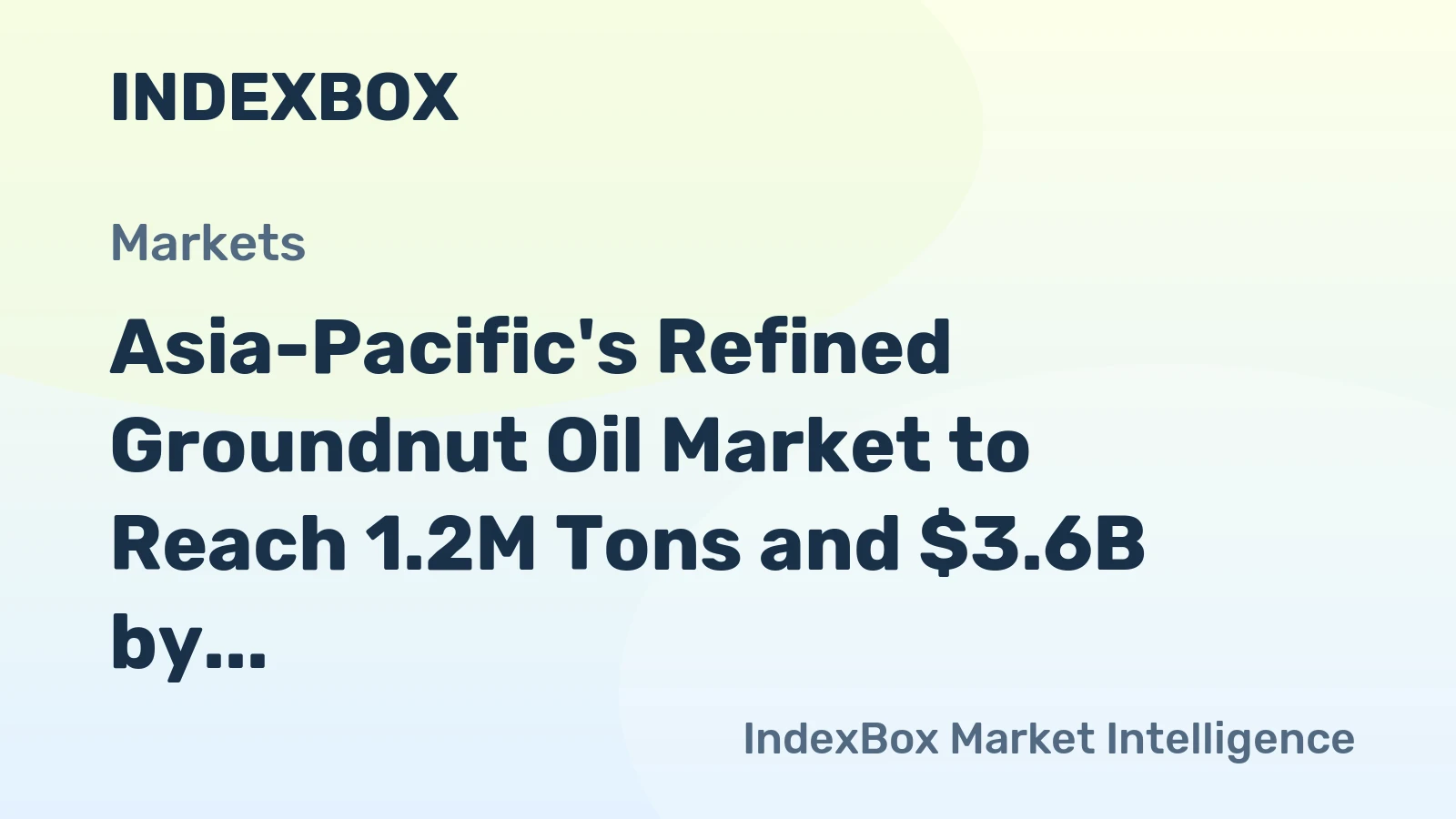 Asia-Pacific's Refined Groundnut Oil Market to Reach 1.2M Tons and $3.6B by 2035, Driven by Increasing Demand