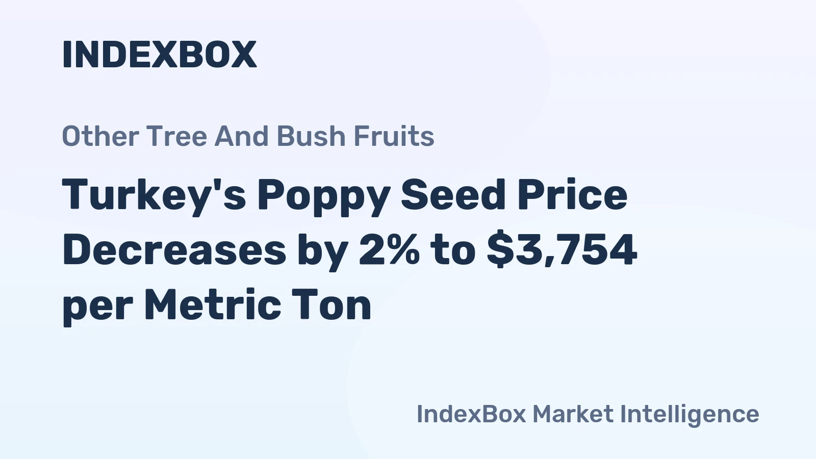 Turkey's Poppy Seed Price Decreases by 2% to $3,754 per Metric Ton