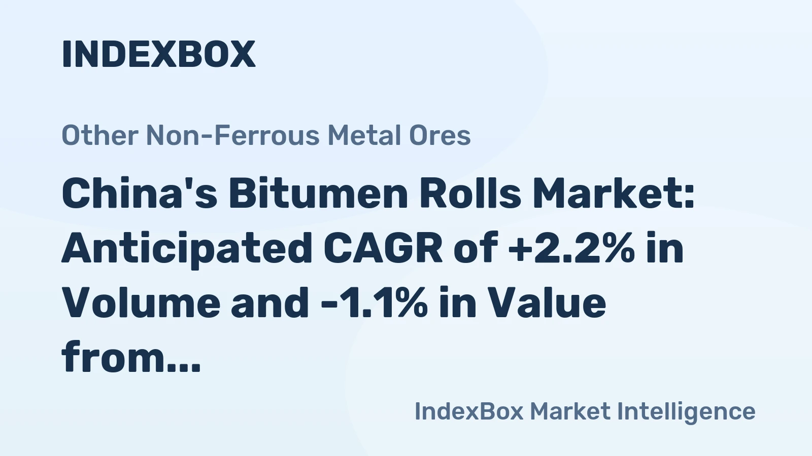 China's Bitumen Rolls Market: Anticipated CAGR of +2.2% in Volume and -1.1% in Value from 2024 to 2035