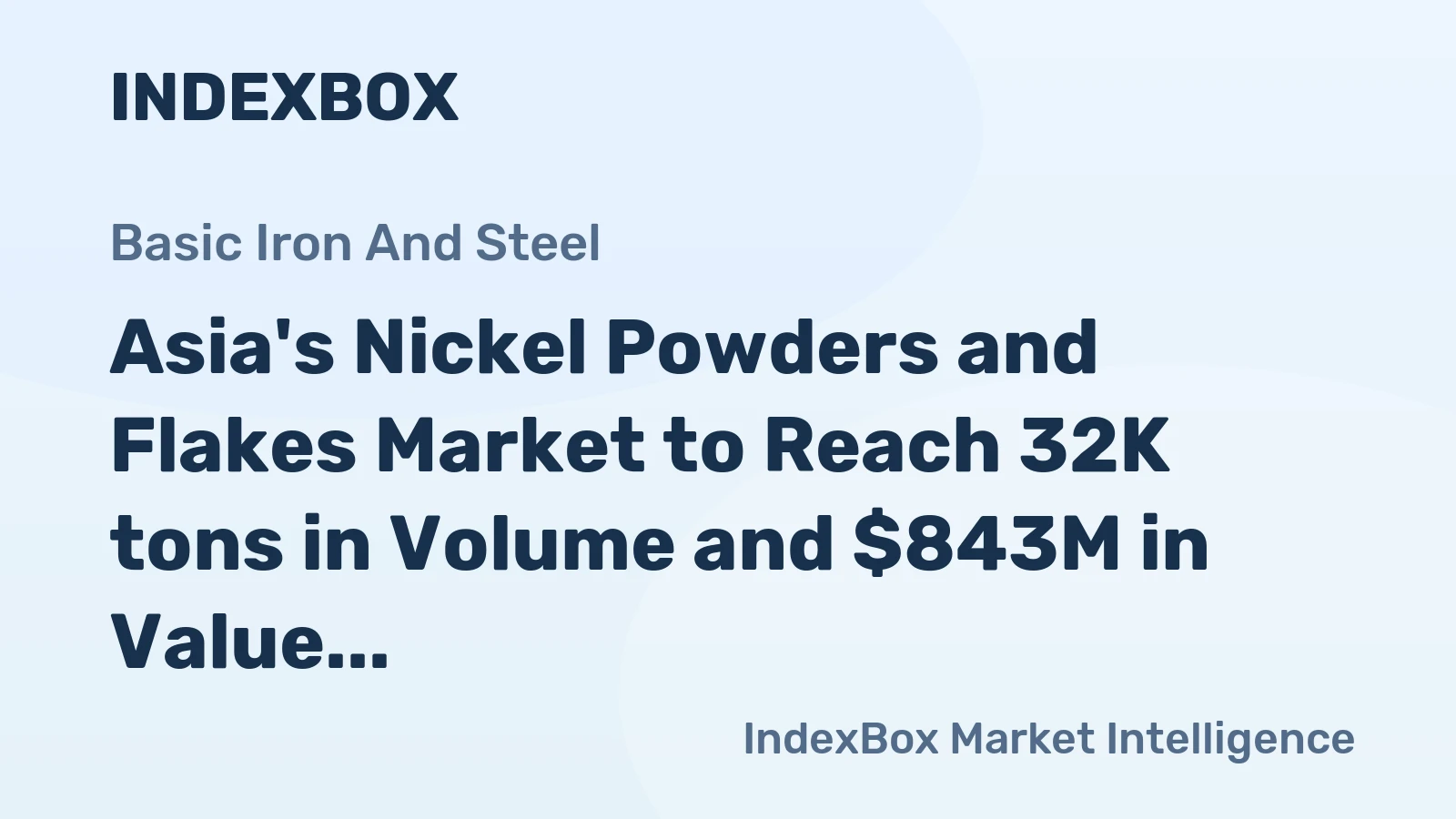 Asia's Nickel Powders and Flakes Market to Reach 32K tons in Volume and $843M in Value by 2035