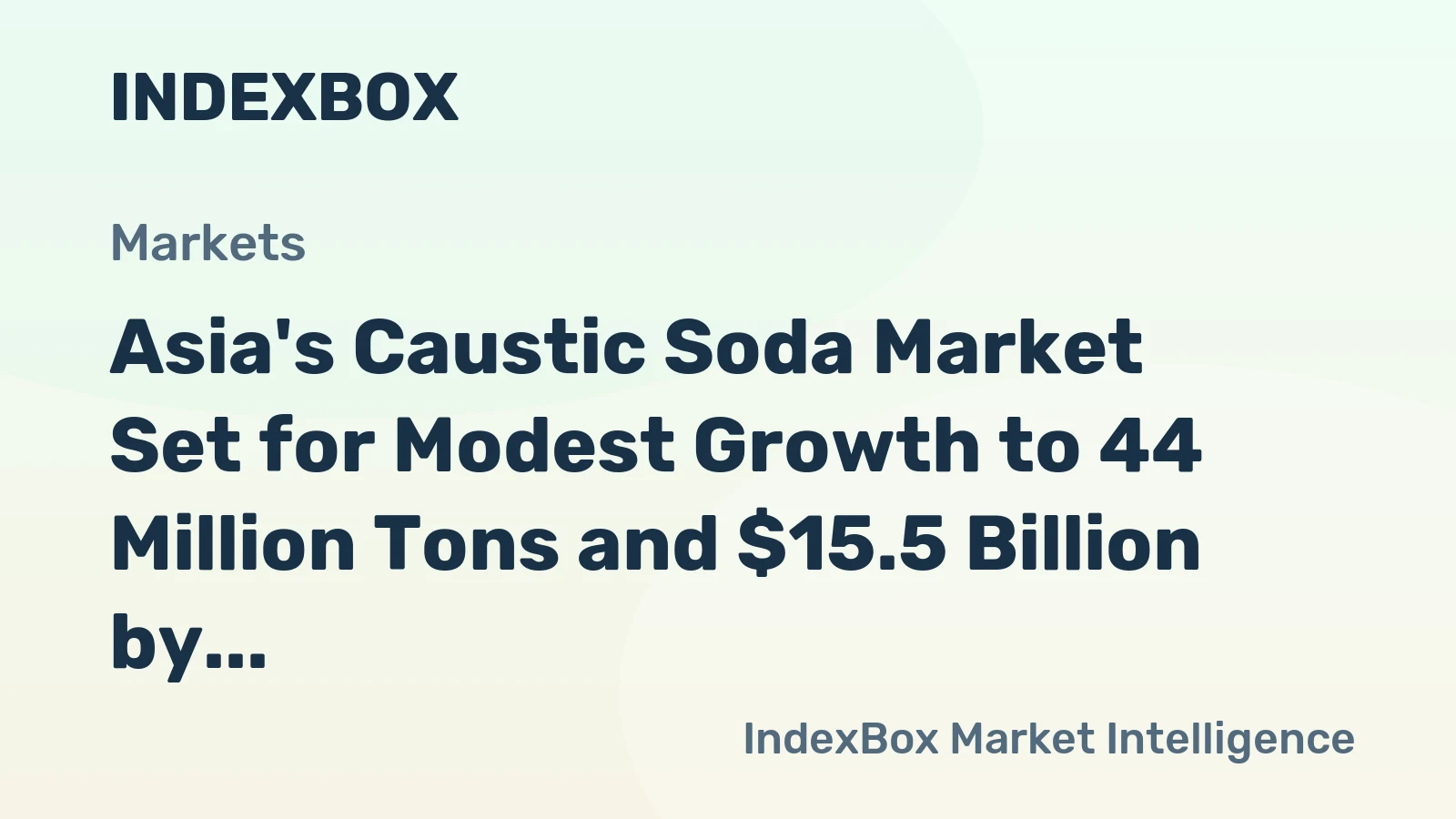 Asia's Caustic Soda Market Set for Modest Growth to 44 Million Tons and $15.5 Billion by 2035