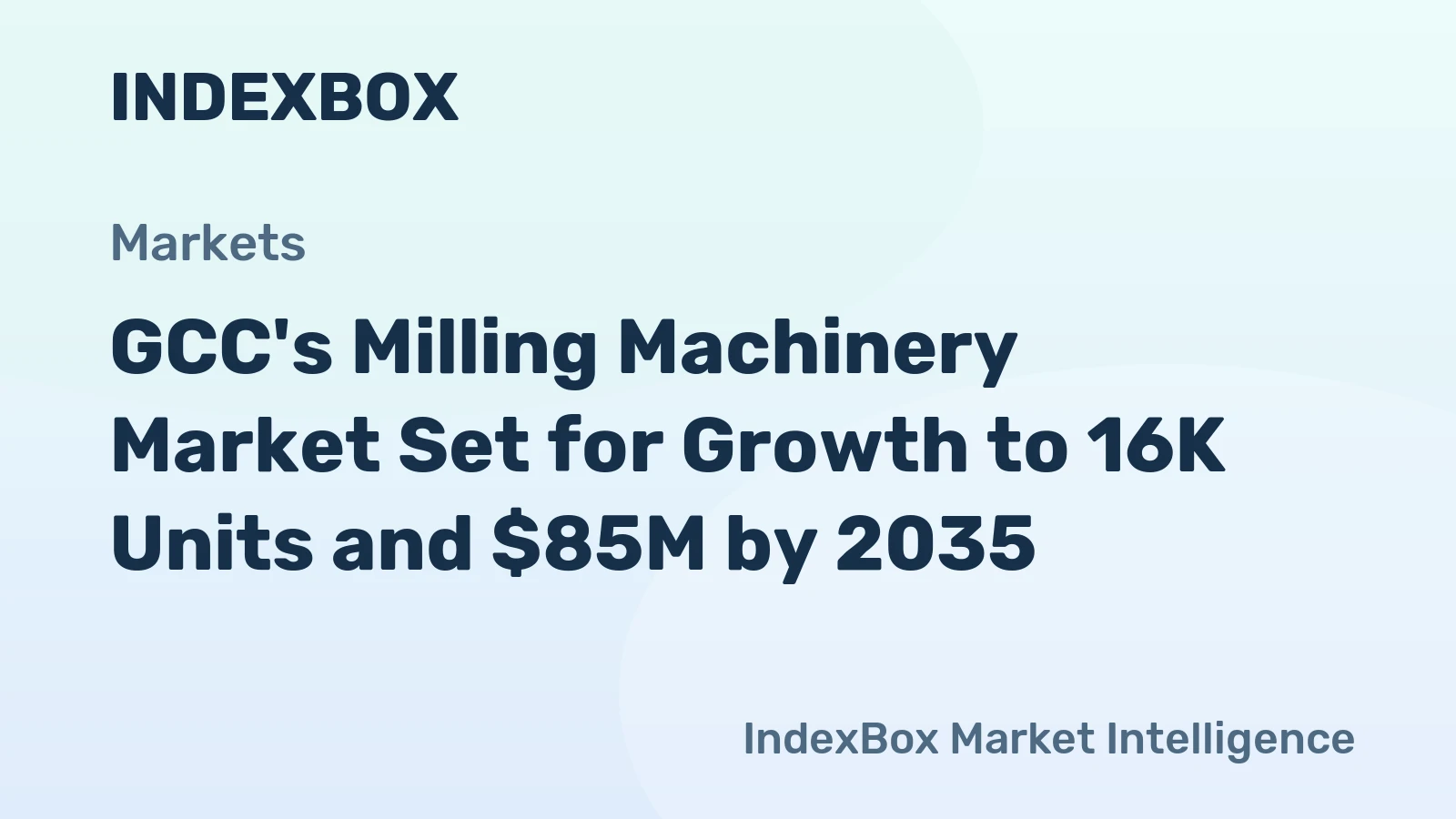 GCC's Milling Machinery Market Set for Growth to 16K Units and $85M by 2035