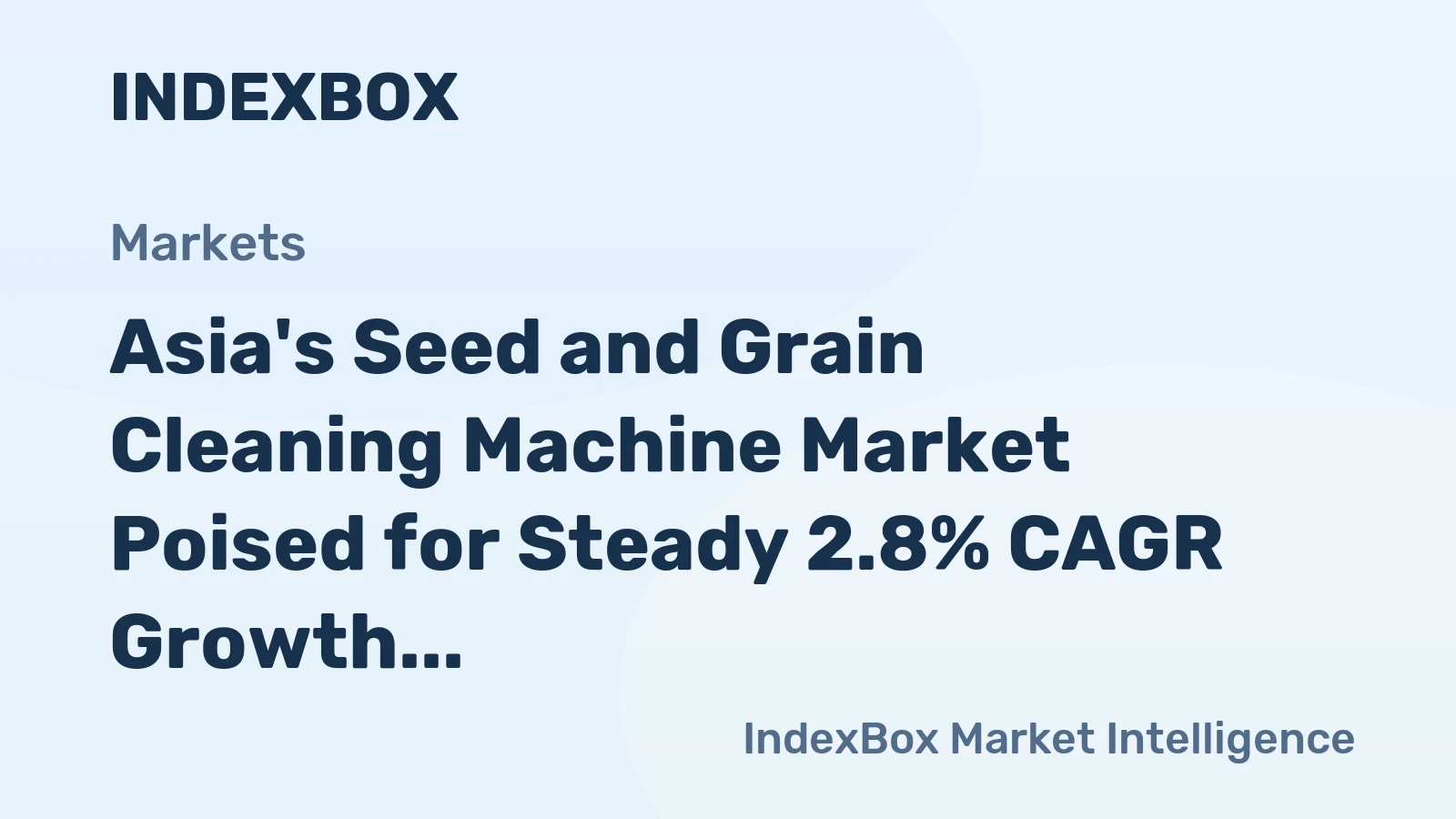 Asia's Seed and Grain Cleaning Machine Market Poised for Steady 2.8% CAGR Growth Through 2035