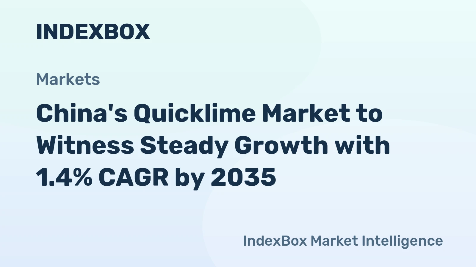 China's Quicklime Market to Witness Steady Growth with 1.4% CAGR by 2035