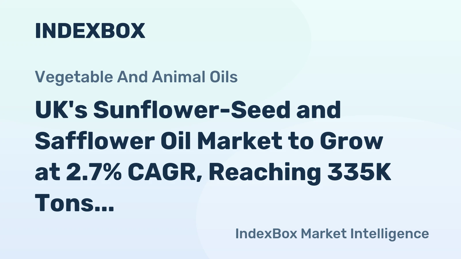 UK's Sunflower-Seed and Safflower Oil Market to Grow at 2.7% CAGR, Reaching 335K Tons by 2035