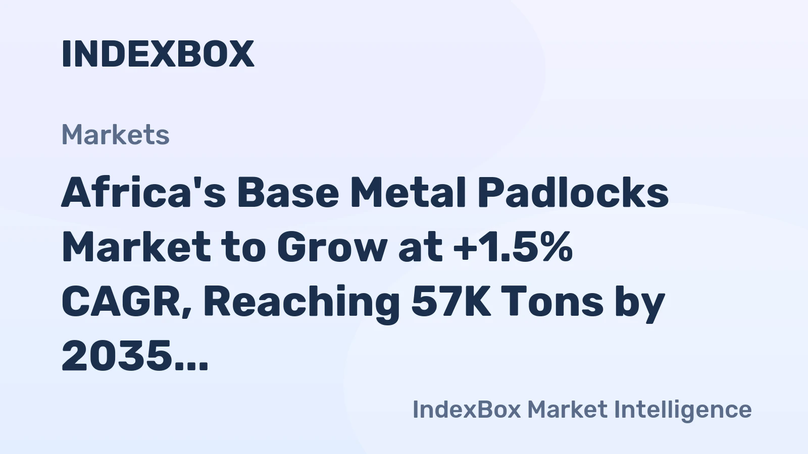 Africa's Base Metal Padlocks Market to Grow at +1.5% CAGR, Reaching 57K Tons by 2035