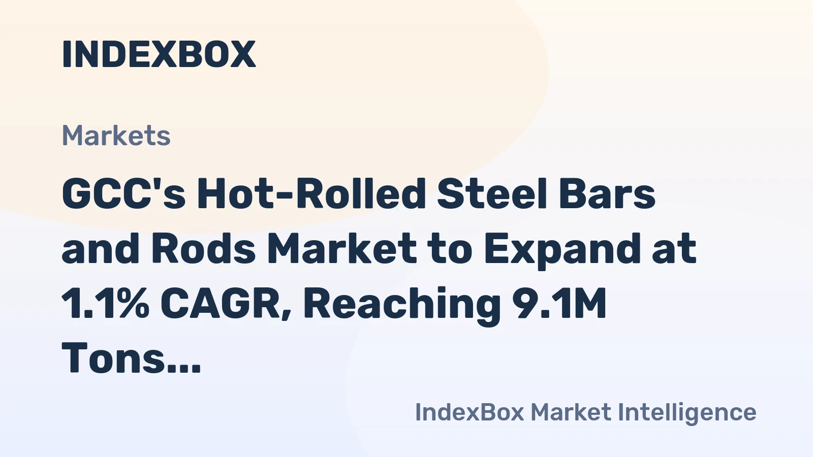 GCC's Hot-Rolled Steel Bars and Rods Market to Expand at 1.1% CAGR, Reaching 9.1M Tons by 2035