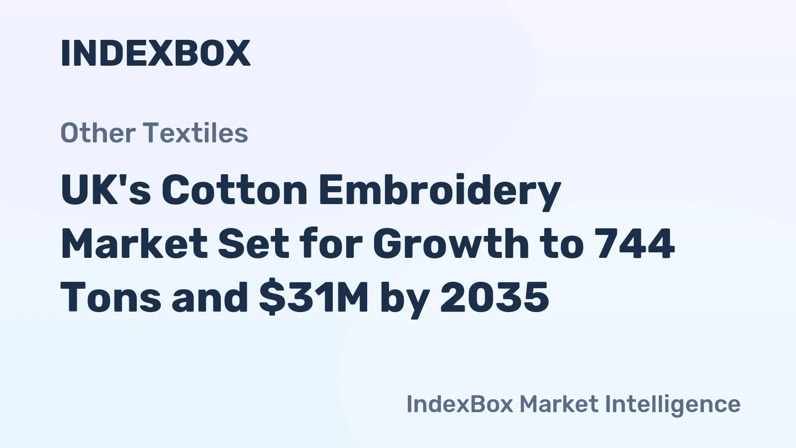 UK's Cotton Embroidery Market Set for Growth to 744 Tons and $31M by 2035