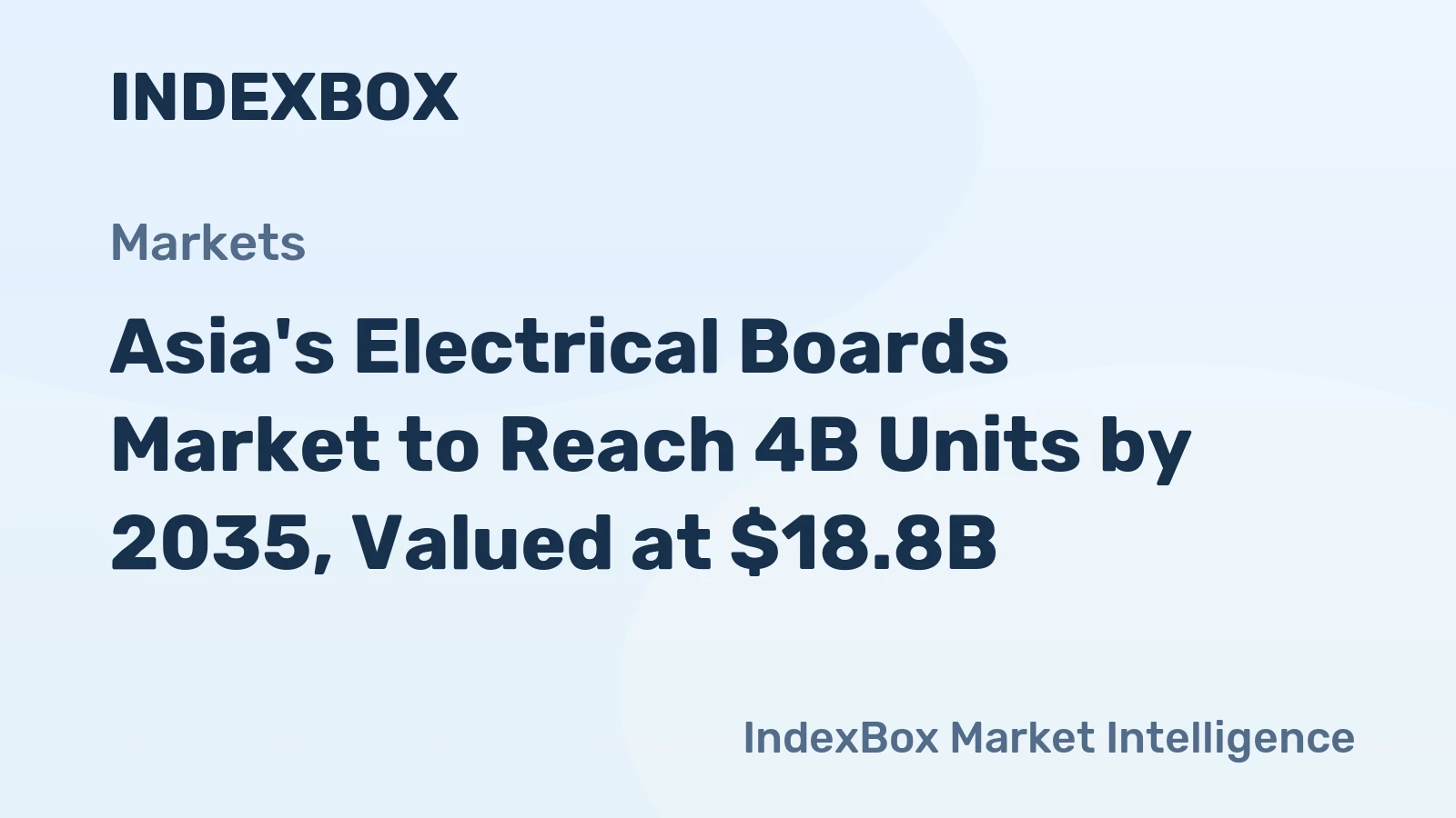 Asia's Electrical Boards Market to Reach 4B Units by 2035, Valued at $18.8B