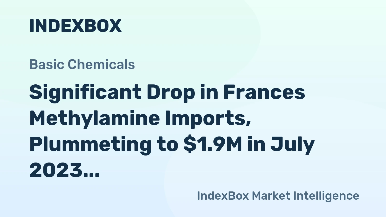 Significant Drop in Frances Methylamine Imports, Plummeting to $1.9M in July 2023