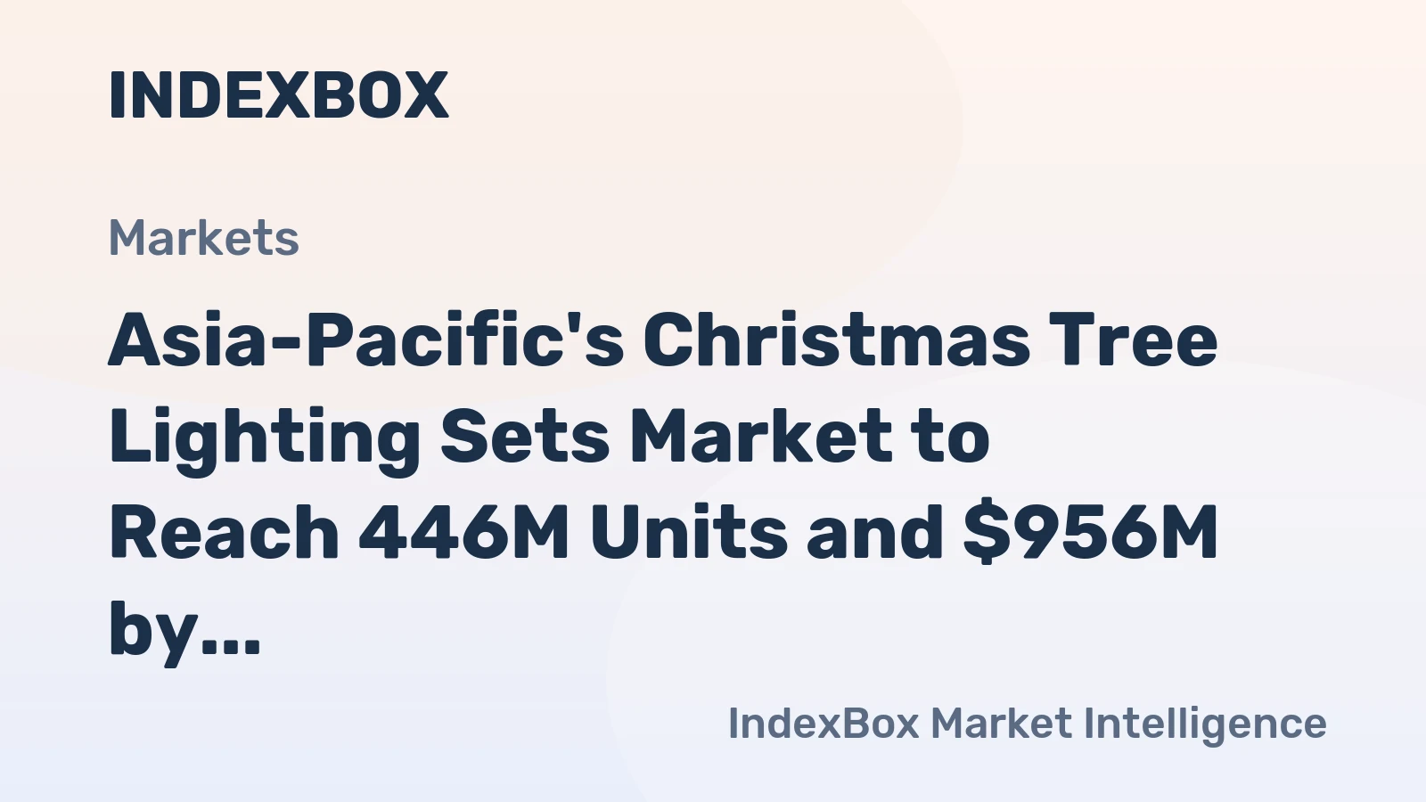 Asia-Pacific's Christmas Tree Lighting Sets Market to Reach 446M Units and $956M by 2035