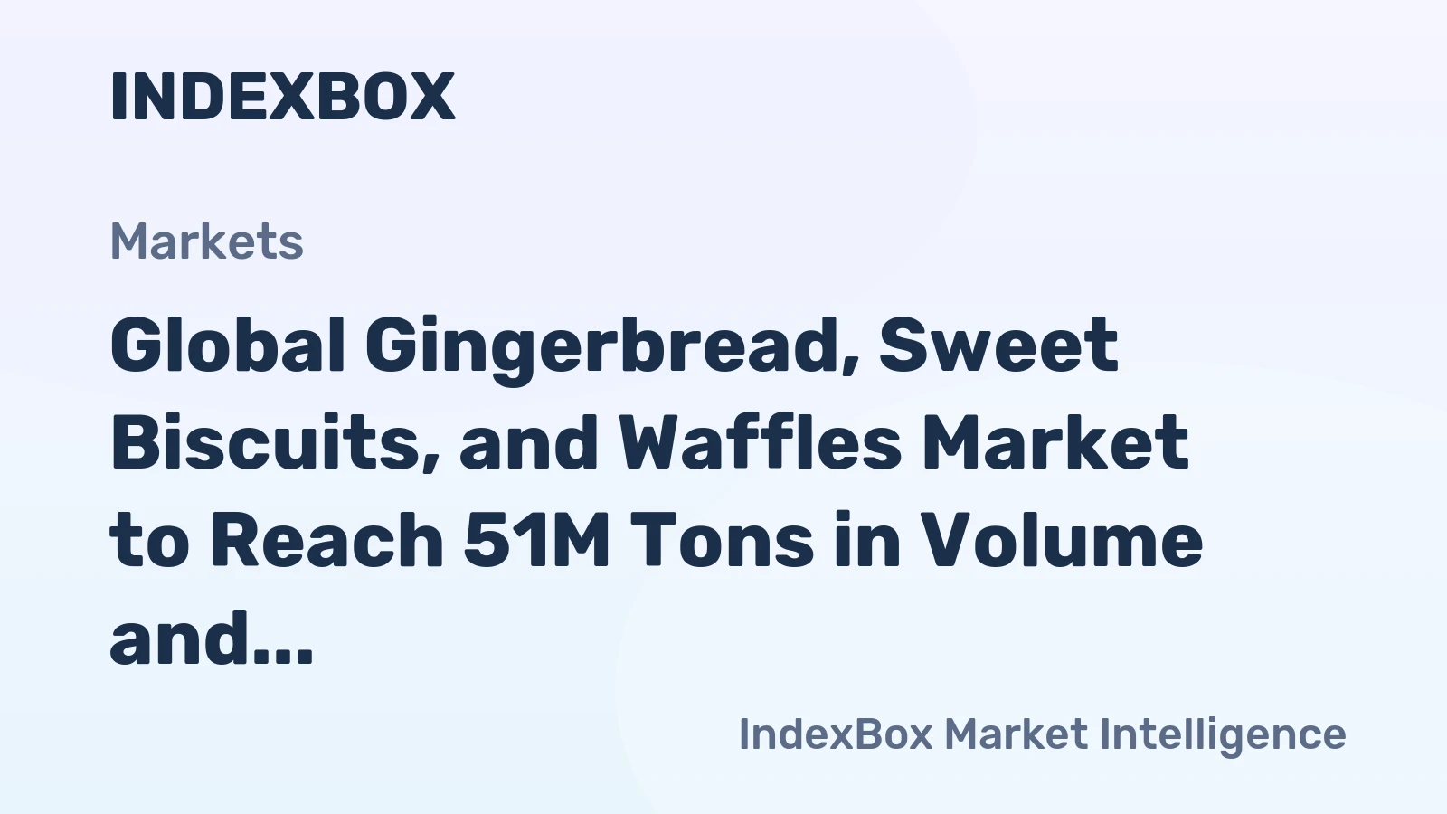 Global Gingerbread, Sweet Biscuits, and Waffles Market to Reach 51M Tons in Volume and $173.1B in Value by 2035
