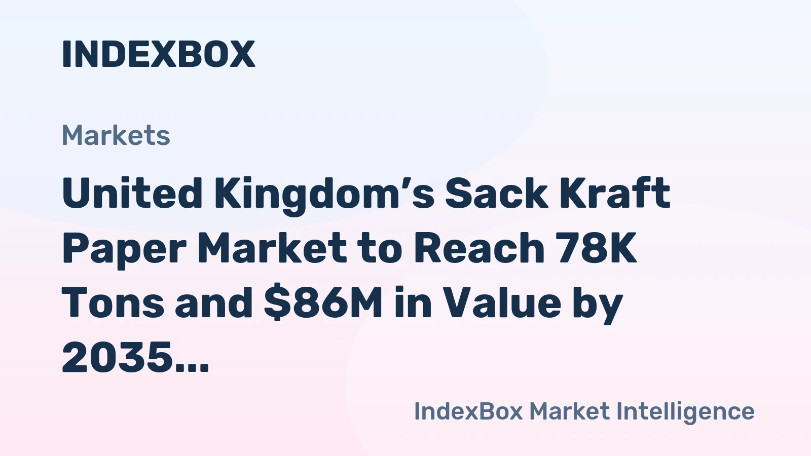 United Kingdom’s Sack Kraft Paper Market to Reach 78K Tons and $86M in Value by 2035