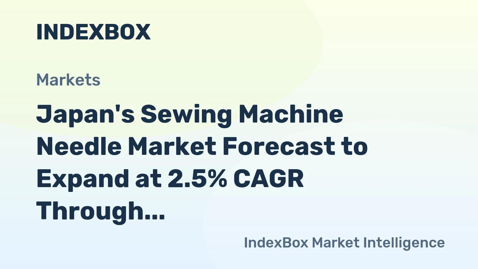 Japan's Sewing Machine Needle Market Forecast to Expand at 2.5% CAGR Through 2035