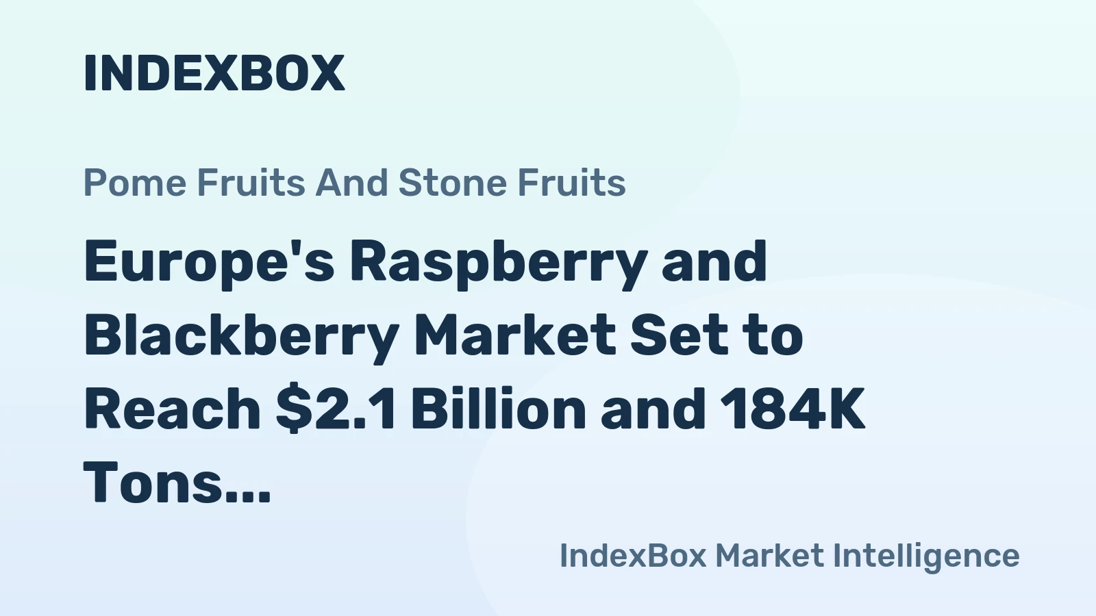 Europe's Raspberry and Blackberry Market Set to Reach $2.1 Billion and 184K Tons by 2035