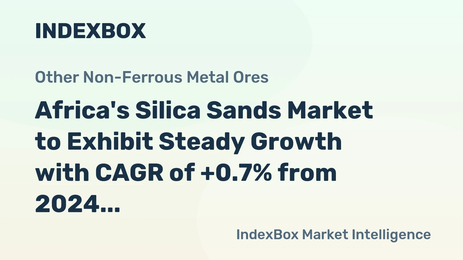 Africa's Silica Sands Market to Exhibit Steady Growth with CAGR of +0.7% from 2024 to 2035