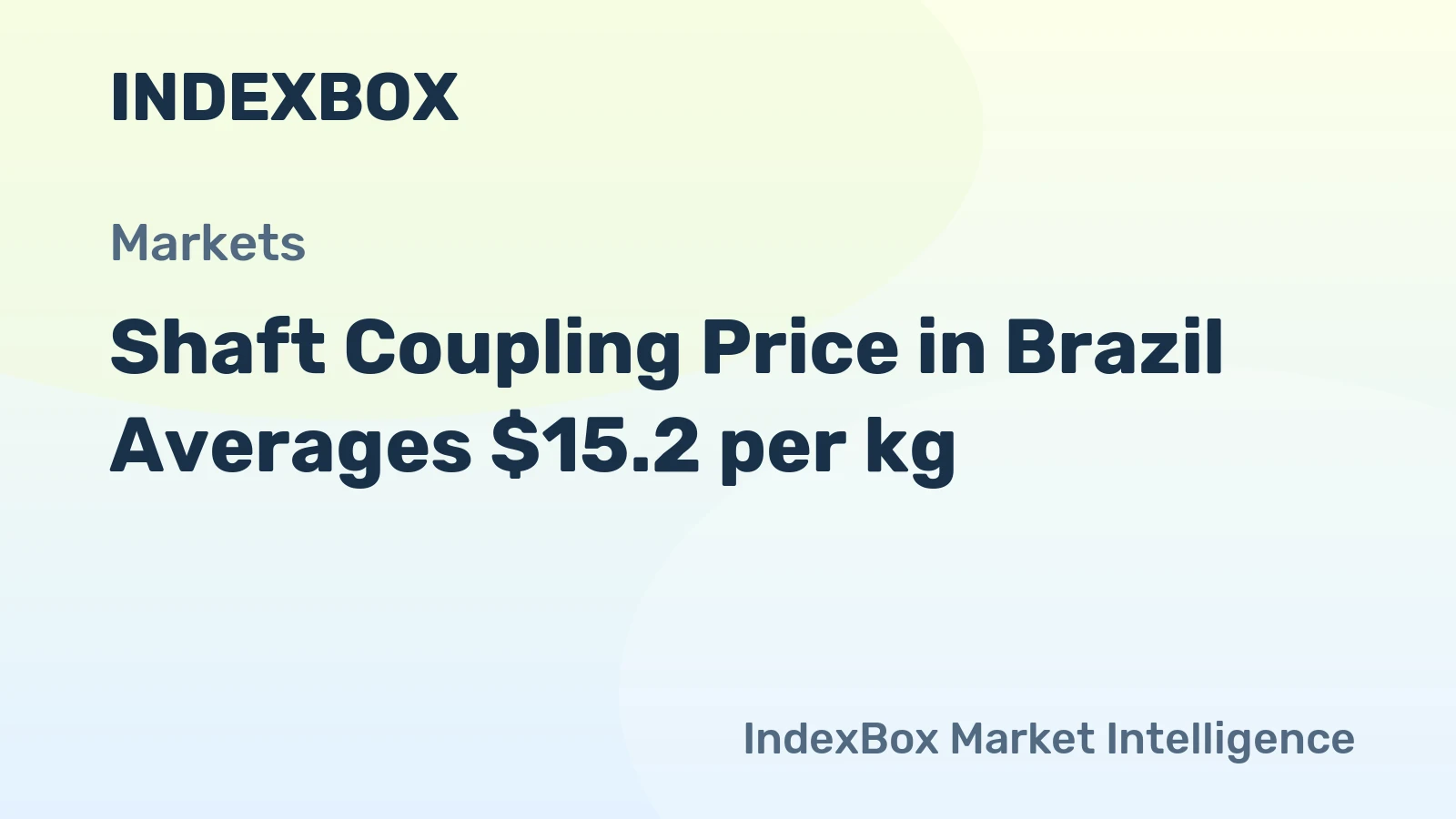 Shaft Coupling Price in Brazil Averages $15.2 per kg
