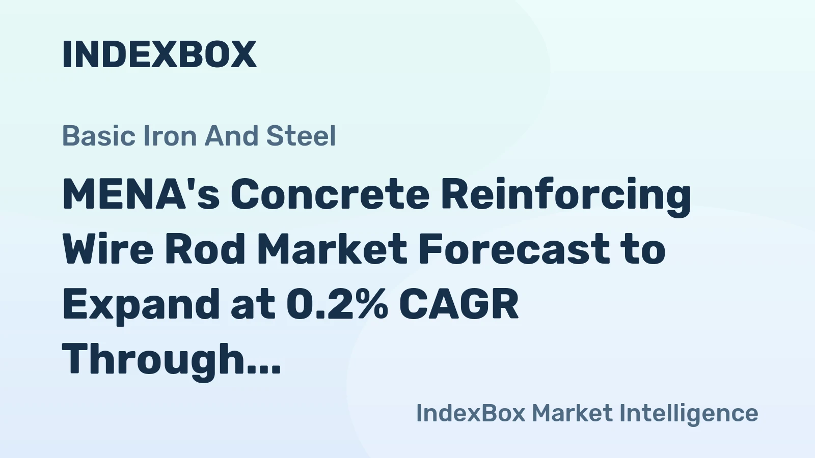 MENA's Concrete Reinforcing Wire Rod Market Forecast to Expand at 0.2% CAGR Through 2035