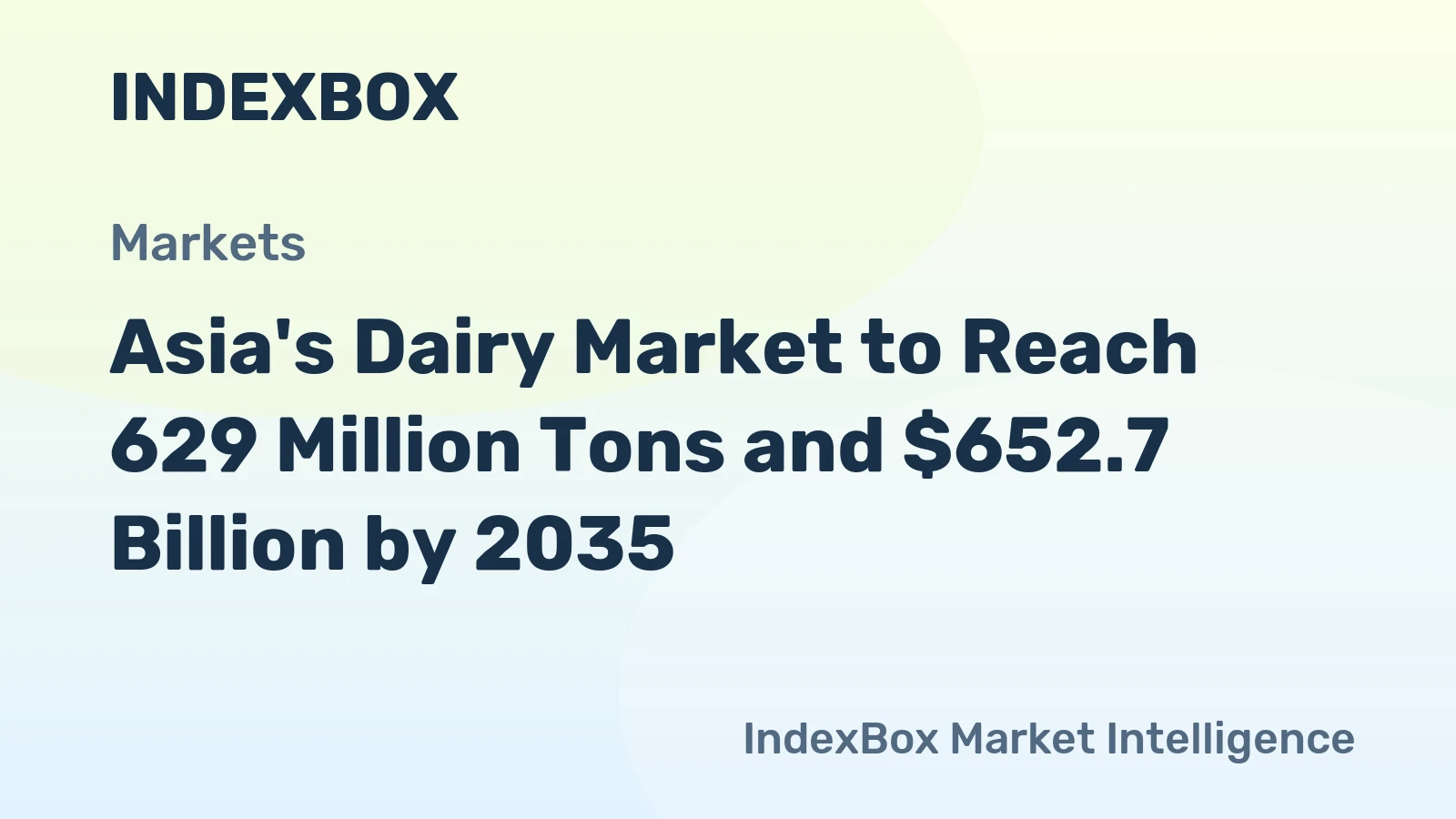 Asia's Dairy Market to Reach 629 Million Tons and $652.7 Billion by 2035