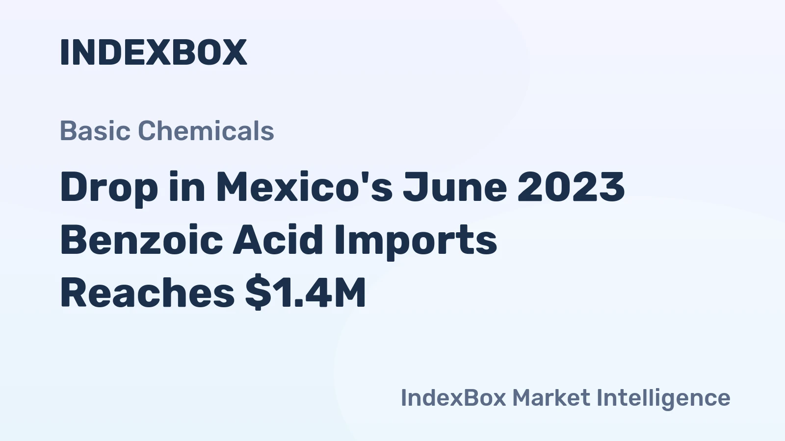 Drop in Mexico's June 2023 Benzoic Acid Imports Reaches $1.4M