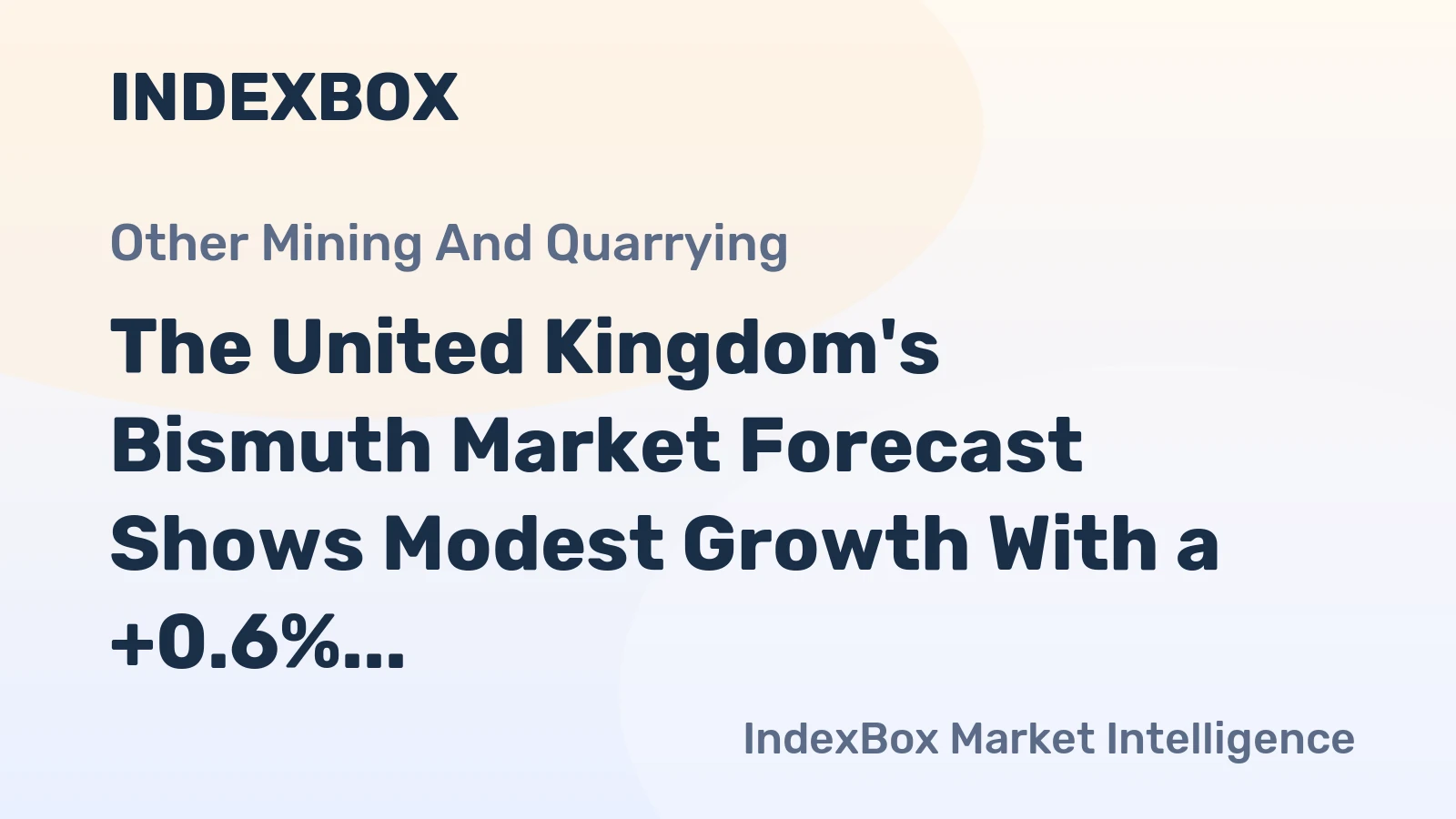 The United Kingdom's Bismuth Market Forecast Shows Modest Growth With a +0.6% CAGR in Value