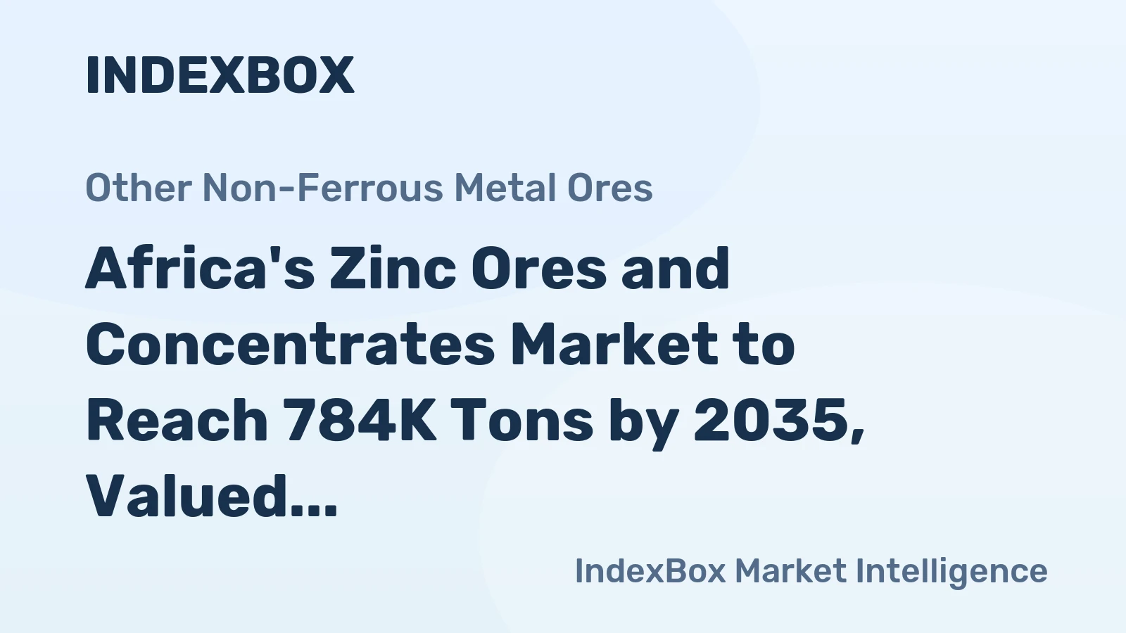 Africa's Zinc Ores and Concentrates Market to Reach 784K Tons by 2035, Valued at $743M