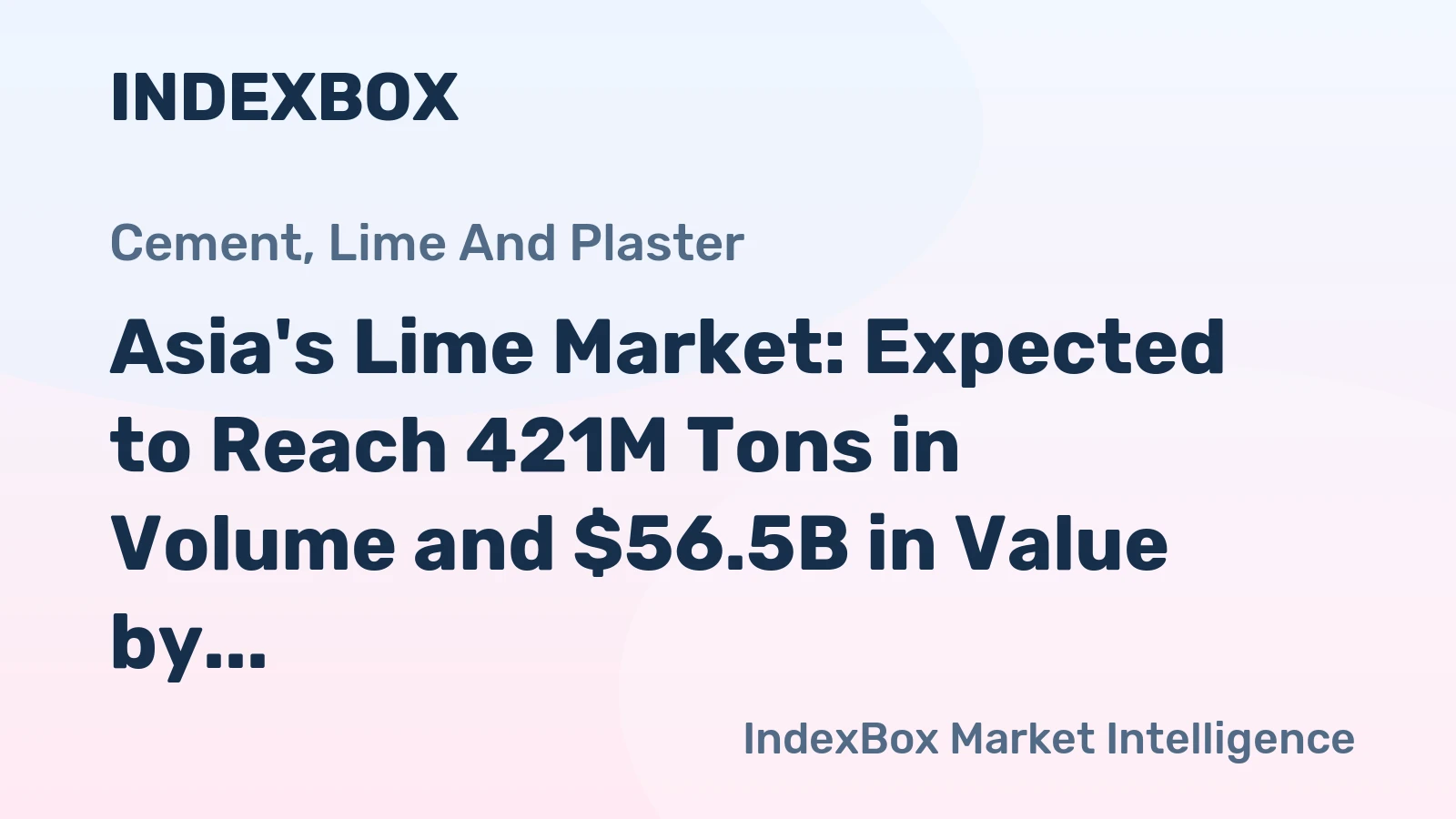 Asia's Lime Market: Expected to Reach 421M Tons in Volume and $56.5B in Value by 2035