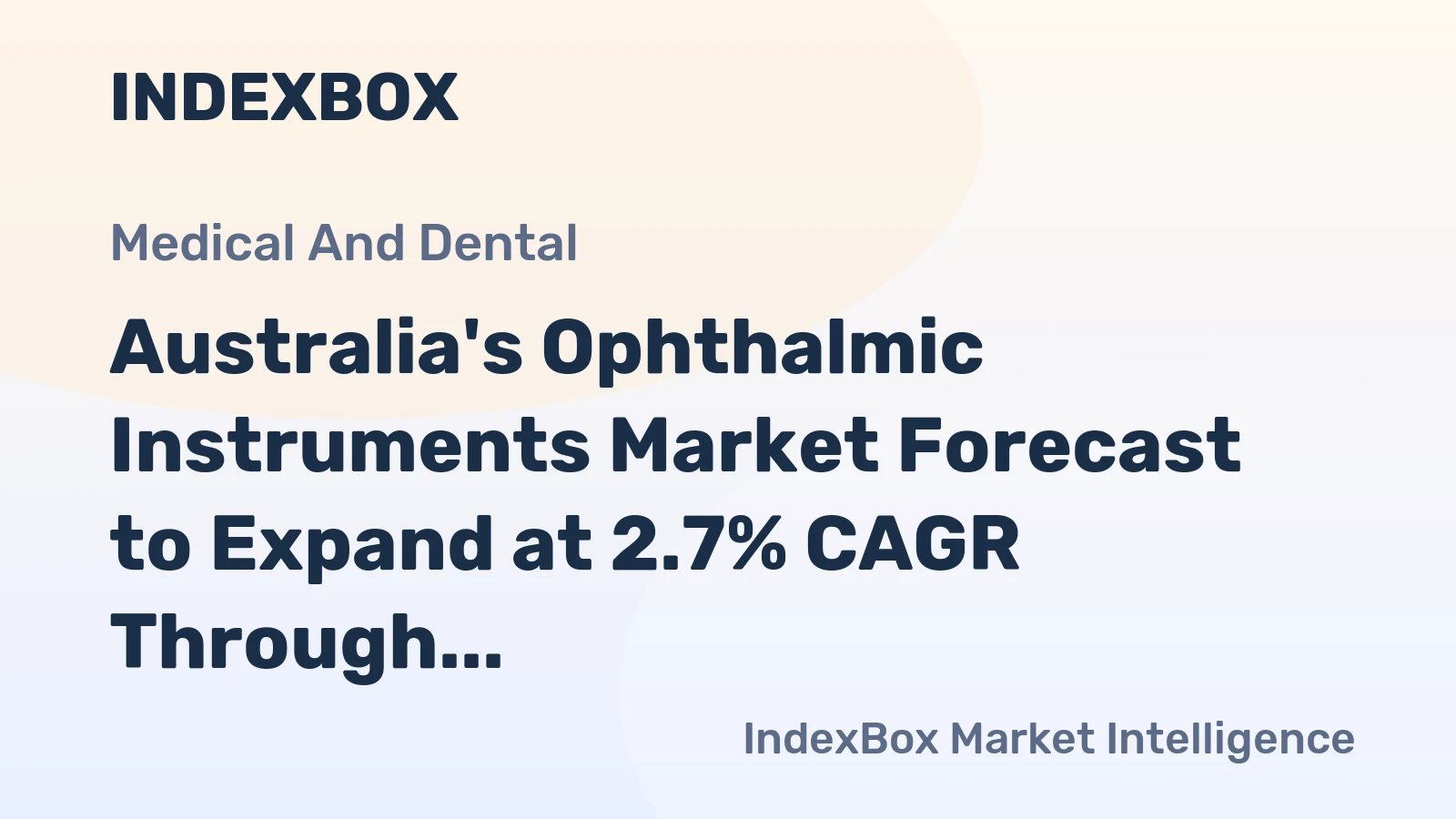 Australia's Ophthalmic Instruments Market Forecast to Expand at 2.7% CAGR Through 2035