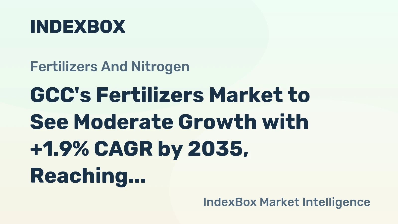 GCC's Fertilizers Market to See Moderate Growth with +1.9% CAGR by 2035, Reaching $23.6B