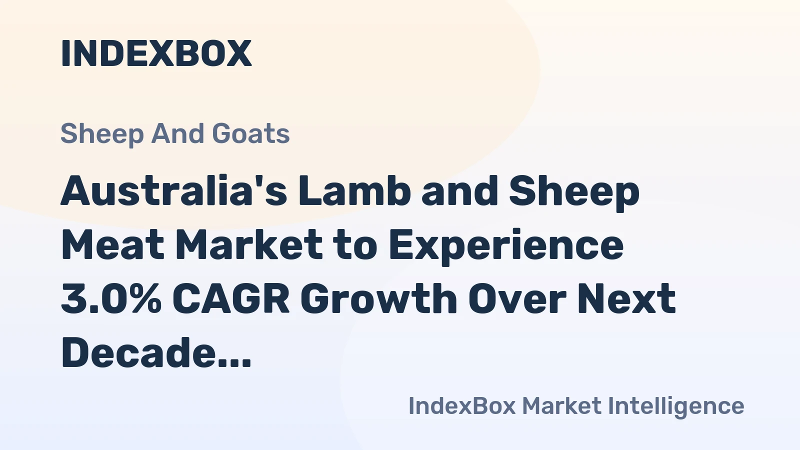 Australia's Lamb and Sheep Meat Market to Experience 3.0% CAGR Growth Over Next Decade