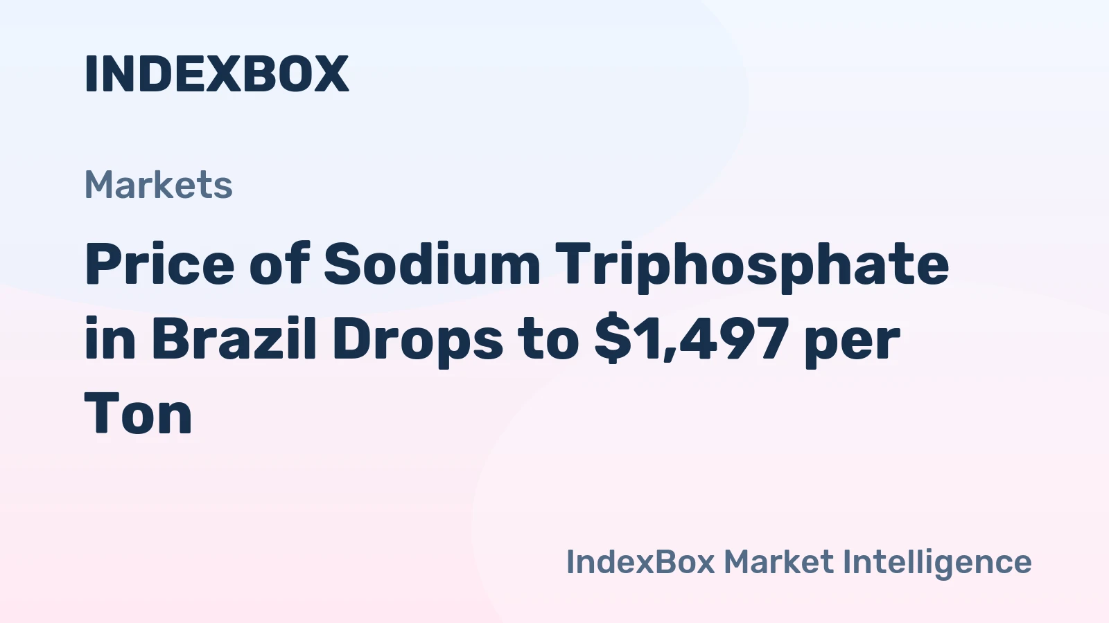 Price of Sodium Triphosphate in Brazil Drops to $1,497 per Ton